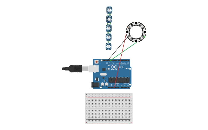 Circuit design Neo Pixel - Tinkercad
