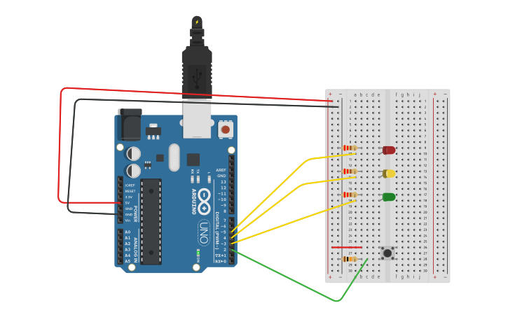 Circuit design Arduino Project 2 Spaceship Interface by Jeremiah Bernabe - Tinkercad