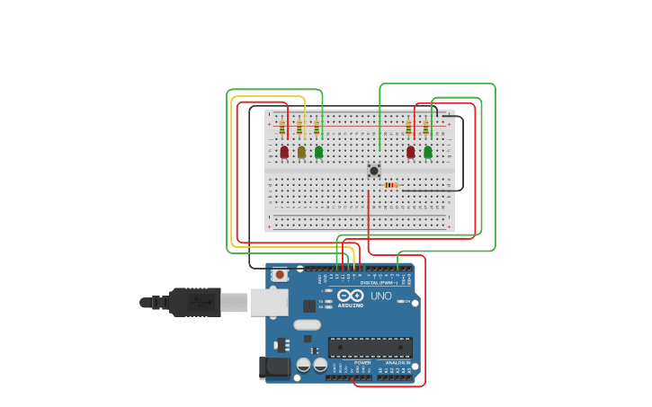 Circuit design Semáforo_de_Pedestres - Tinkercad