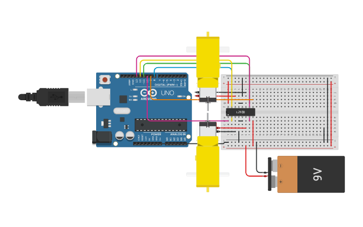 Circuit design Motor Controller and Monitor - Tinkercad