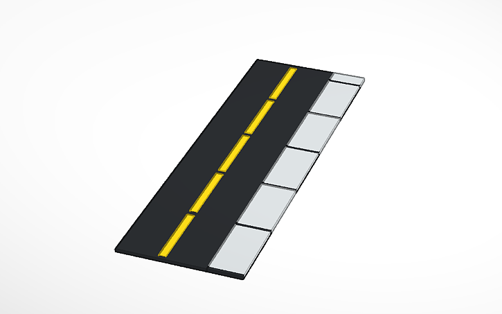 3D design road with sidewalk - Tinkercad