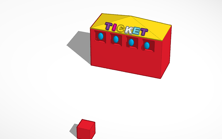 3D design TICKET COUNTER - Tinkercad