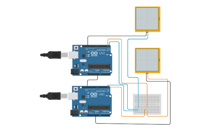 Circuit design Master-Slave - Tinkercad