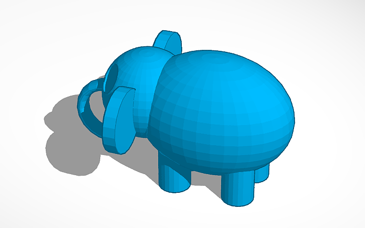 3D design elephant - Tinkercad