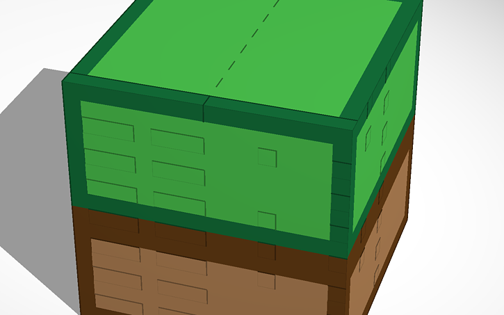 3D design MINECRAFT: Grass Block (oCd resource pack!) - Tinkercad