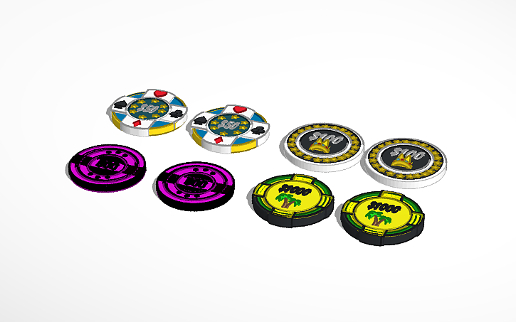 3D design poker chip designs | Tinkercad