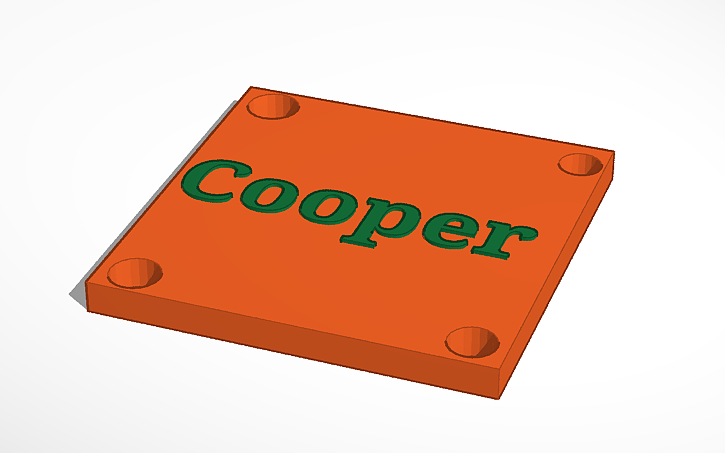 3D design Name plate - Tinkercad