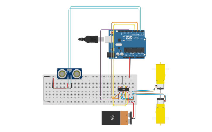 Circuit design Seed sowing robot - Tinkercad