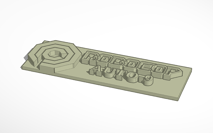 3D design Robocop Auto-9 stand remix without thin letters - Tinkercad