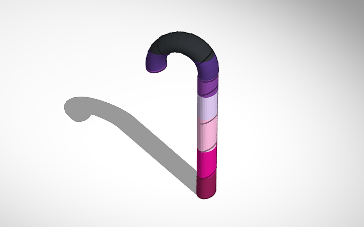 3D design GRADIENT CANDY CANE!! | Tinkercad