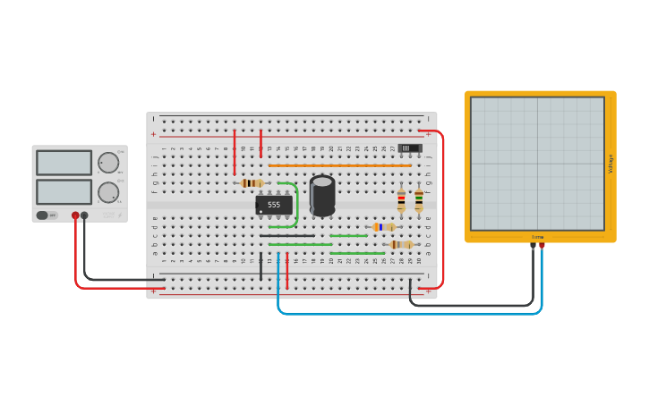 Circuit design Trabalho 1 LCD Osciloscópio - Tinkercad