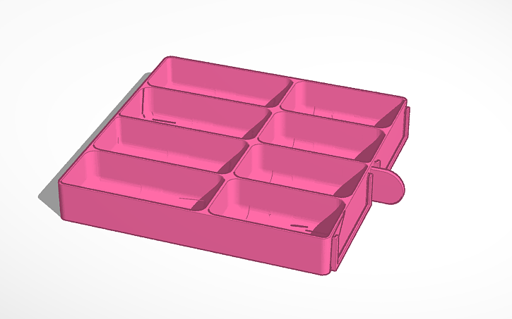 3D design Small Parts Organizer 2x4 Tray - Tinkercad