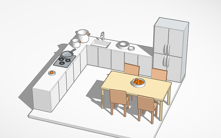 3D design KITCHEN - Tinkercad