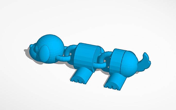 3D design dog flexy - Tinkercad