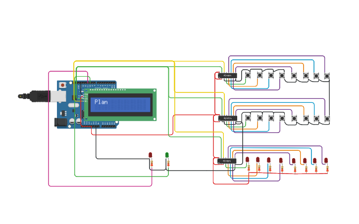 Circuit design R4- Prueba Salidas Arduino | Tinkercad