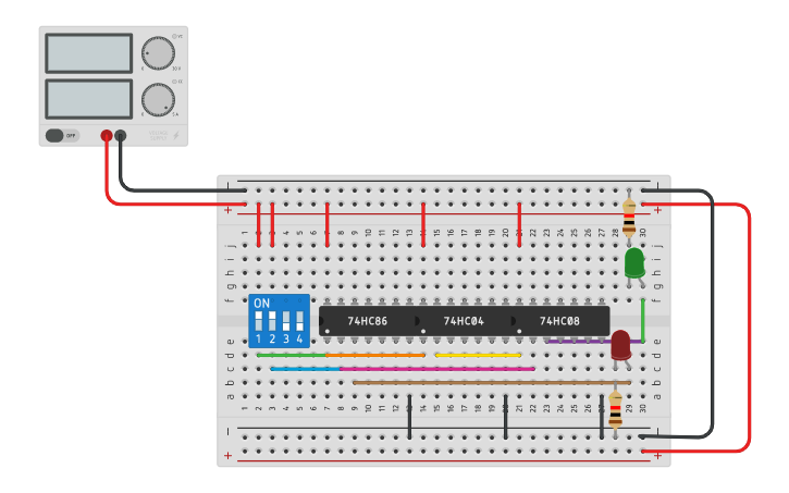 Circuit design Exp.No.5:Half subtractor using basic gates | Tinkercad