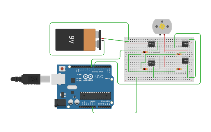 Circuit design Profe Brayan - Puente H con Arduino | Tinkercad