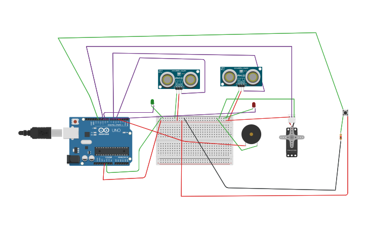 Circuit design smart door - Tinkercad