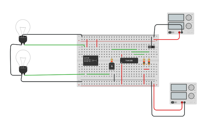 Circuit Design Acionamento De Lampada Com Relê Via Transistor Tinkercad