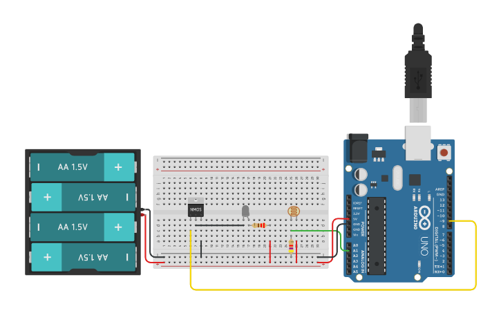 Circuit design Light sensor - Tinkercad