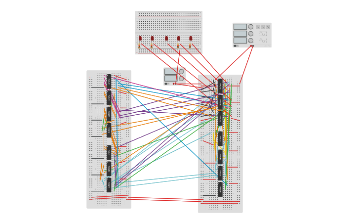 Circuit design 5-bit counter 2 - Tinkercad