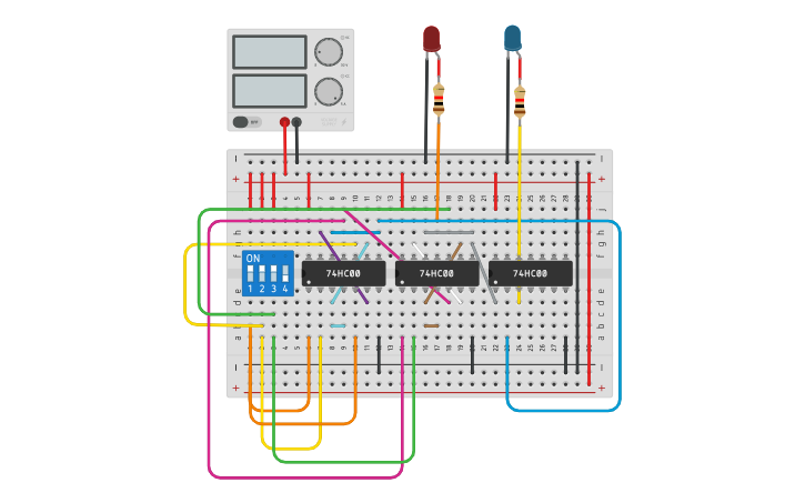 Circuit design Full Subtractor Using NAND Gates Only | Tinkercad