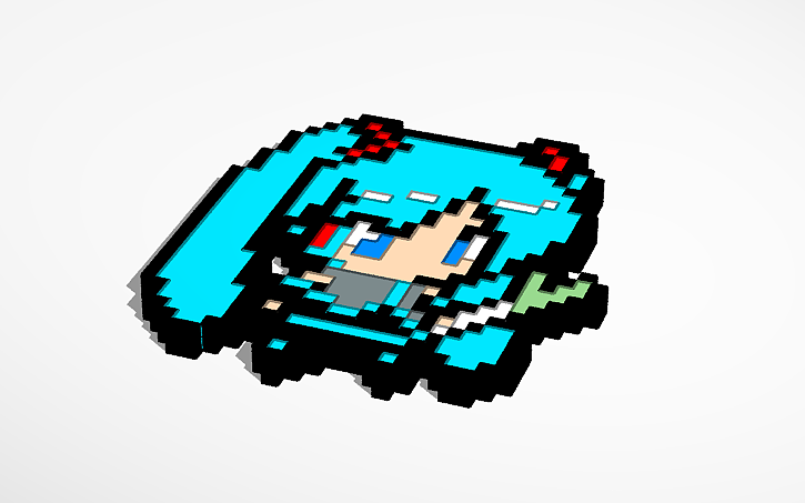 3D design 8-Bit Hatsune Miku - Tinkercad