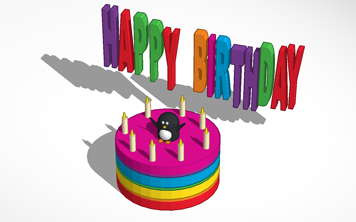 3D design Happy Birthday - Tinkercad