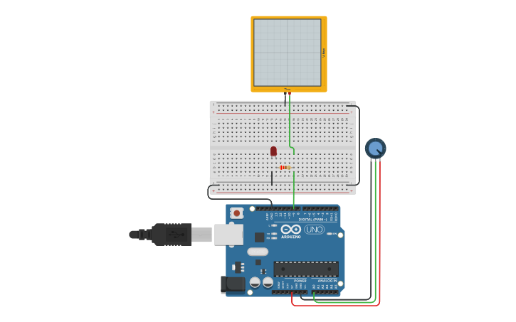 Circuit design PWM con Osciloscopio - Tinkercad