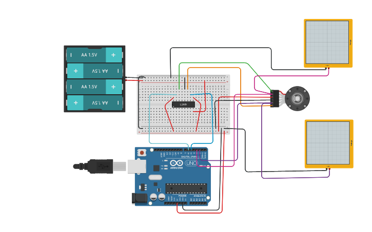 Circuit design Encoder Interrupt Pulse Counting - Tinkercad
