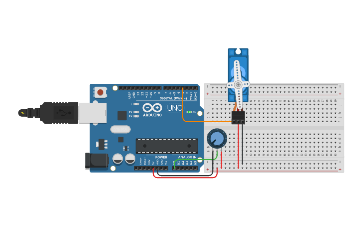 Circuit design 2. Hafta Potansiyometre ile Servo Motor Kontrolu - Tinkercad Circuit design 2. Hafta Potansiyometre ile Servo Motor Kontrolu - Tinkercad