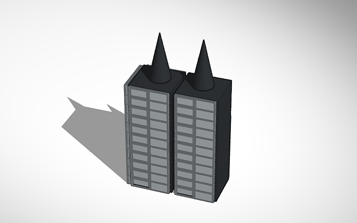 3D design twin towers - Tinkercad