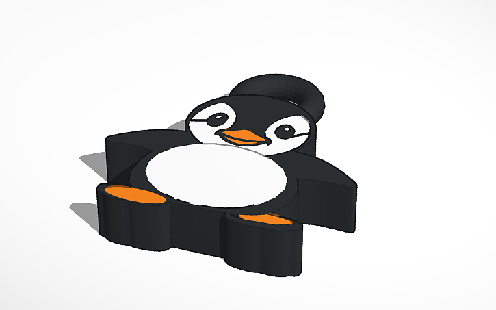 3D design Cute Penguin Keychain - Tinkercad