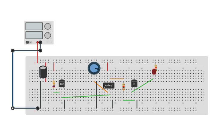 Circuit design Overheat Detector - Tinkercad