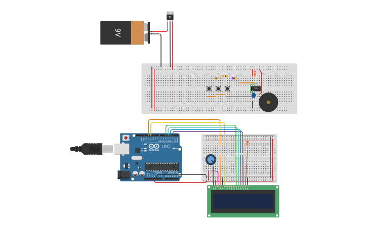 Circuit design Copy of Push Button Frequencies - Tinkercad