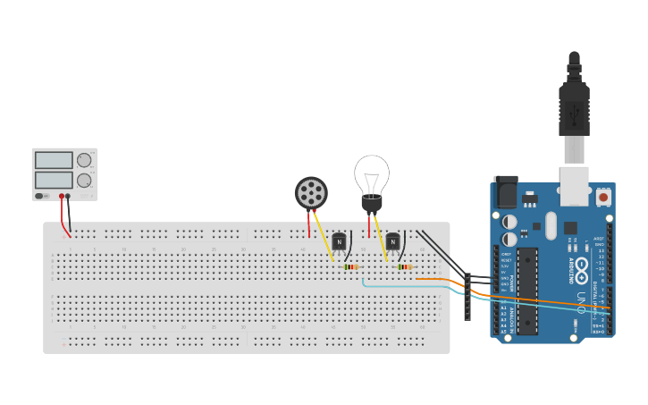 Circuit design Arduino and transistors PCB | Tinkercad