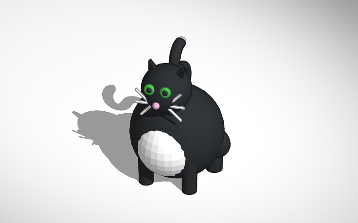 3D design fat cat - Tinkercad