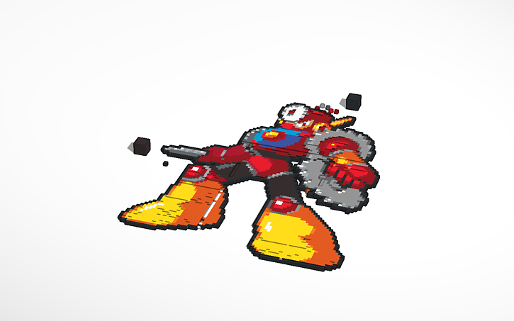 3D design metal man pixel art | Tinkercad