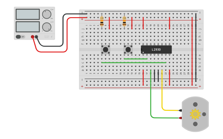 Circuit Design L293d Tinkercad