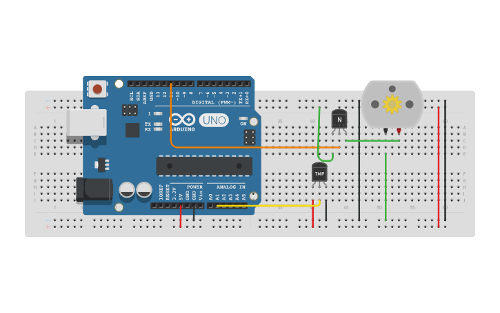 Circuit design Sensor temperatura - Tinkercad