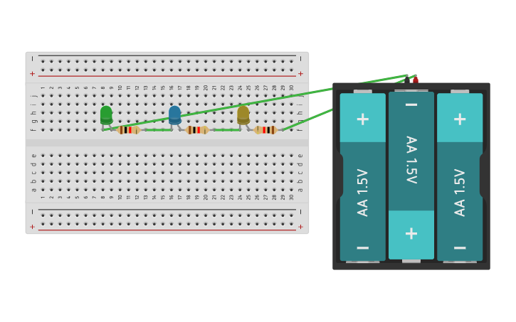Circuit design Circuito en serie | Tinkercad