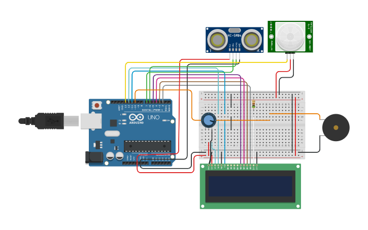 Circuit design SECURITY ALARM SYSTEM | Tinkercad