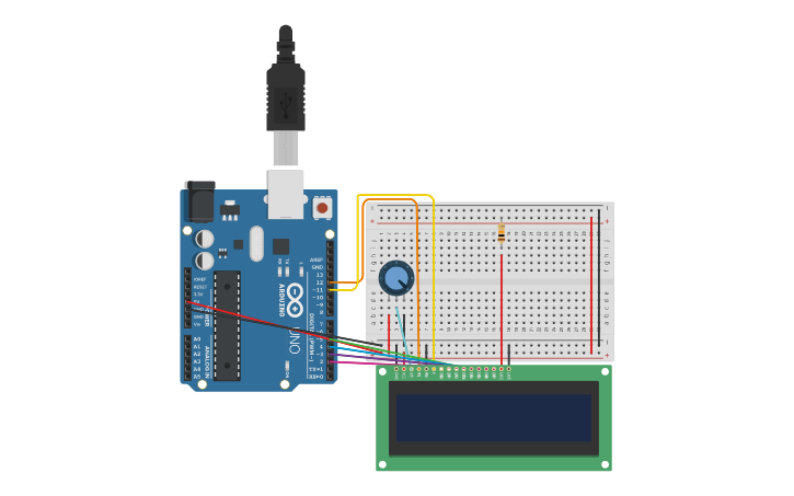 Circuit design Running text lcd - Tinkercad Circuit design Running text lcd - Tinkercad