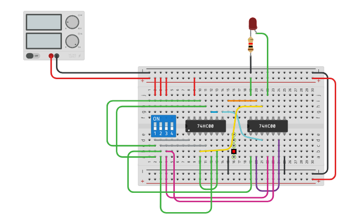 Circuit design using NAND gate | Tinkercad