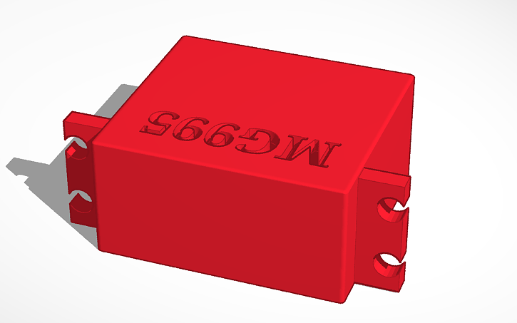 3D design sample MG995 servo motor - Tinkercad