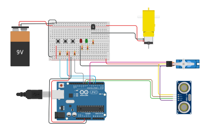Circuit design cinta transportadora - Tinkercad