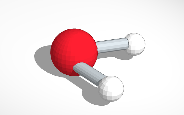3D design Water molecule - Tinkercad