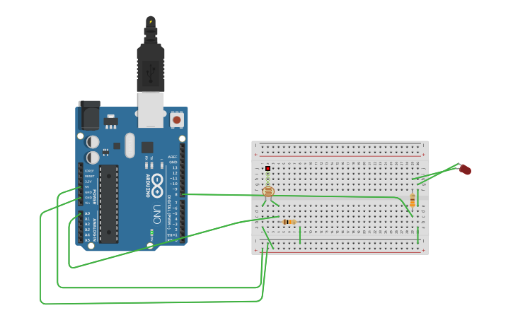 Circuit design ldr - Tinkercad