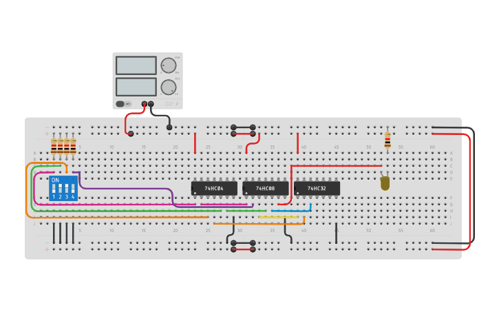 Circuit design Combinacional simplificado - Tinkercad