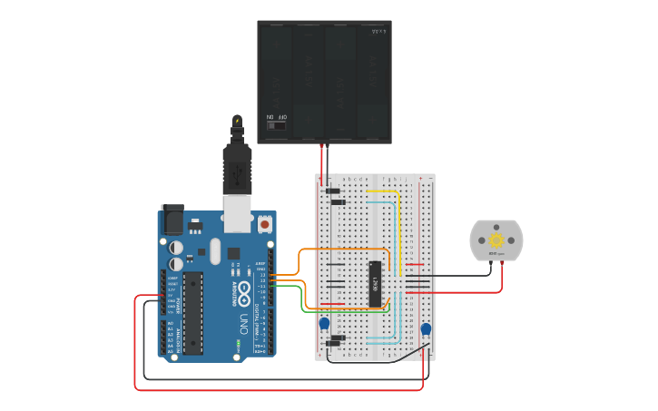 Circuit design DC Motor | Tinkercad